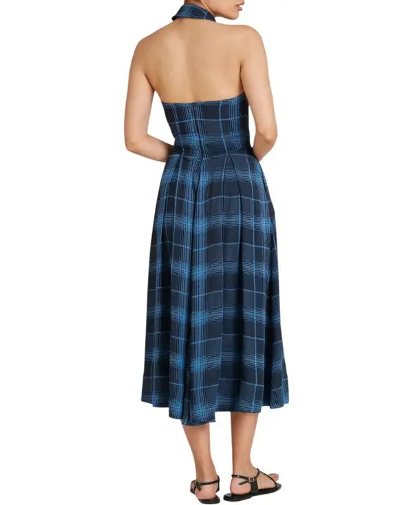TEMPERLEY LONDON Plath Checked Halterneck Midi Dress