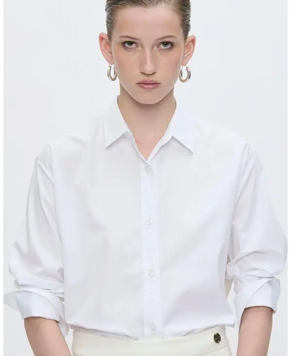 CALLAS MILANO Sirene Poplin Shirt With Venice Print Detail - Travertine/white