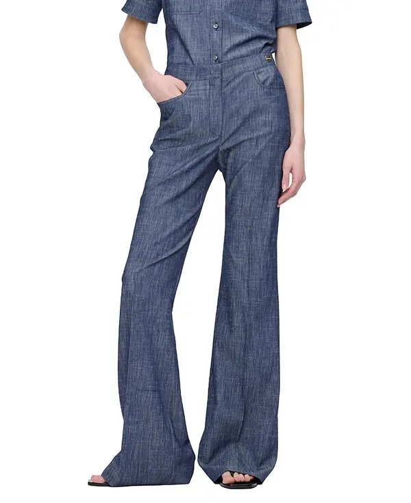 CALLAS MILANO High Rise Flared Leg Jeans