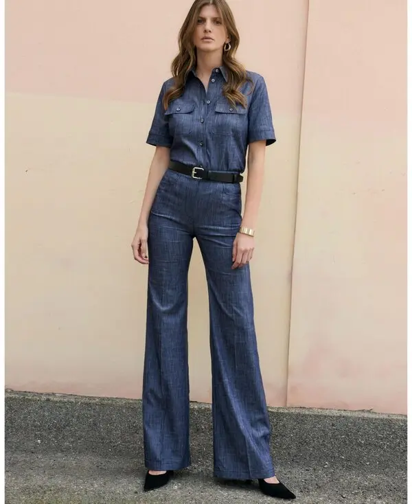 CALLAS MILANO High Rise Flared Leg Jeans