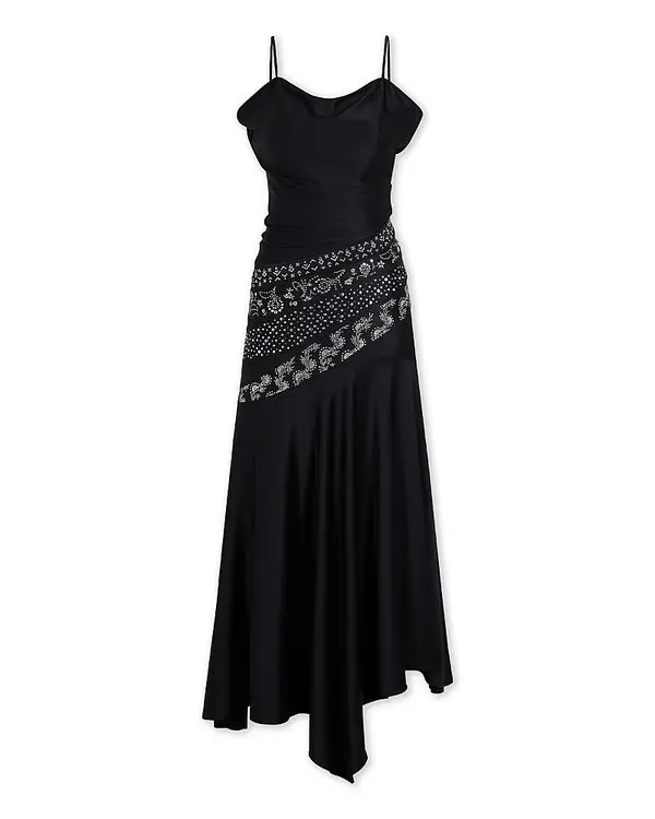 Rabanne Embellished Asymmetric Dress - Black