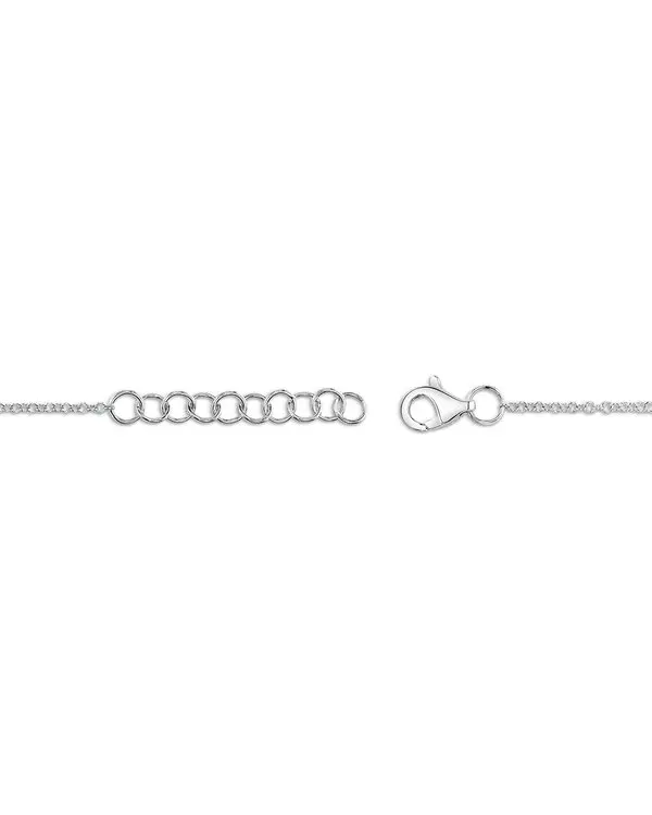 MOON & MEADOW 14k Gold Diamond Pave Heart Chain Bracelet - White Gold