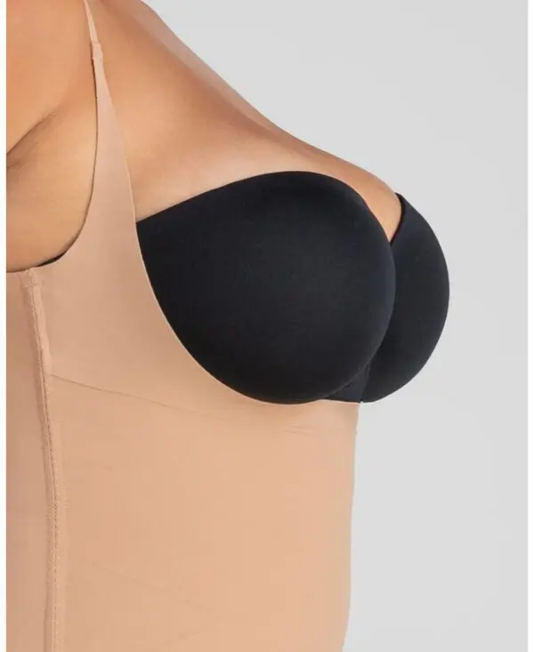 HONEYLOVE Open Bust Mid-thigh Bodysuit - Sand