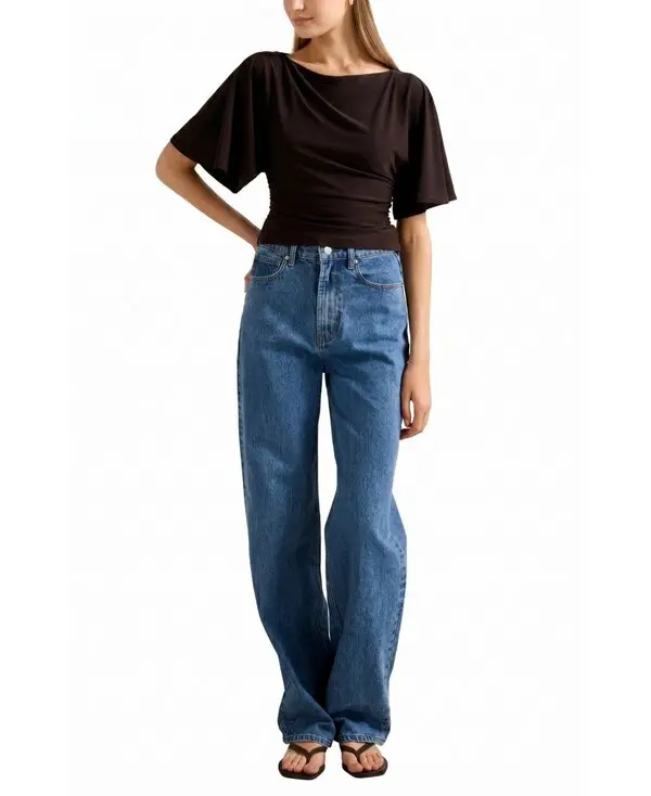 EVER NEW Paige Flutter Sleeves Tie Back Top