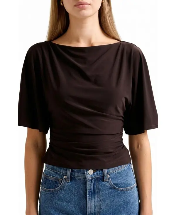 EVER NEW Paige Flutter Sleeves Tie Back Top