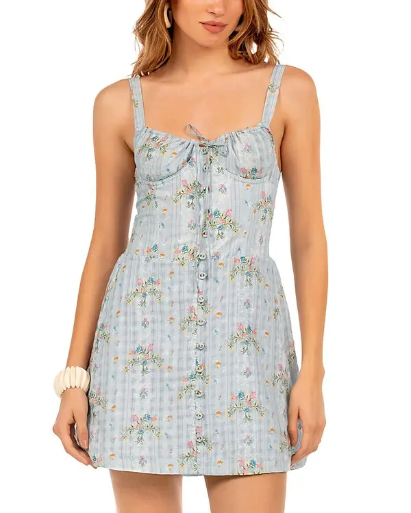 Agua Bendita Indie Bleu Swim Cover Up Mini Dress - Multicolor