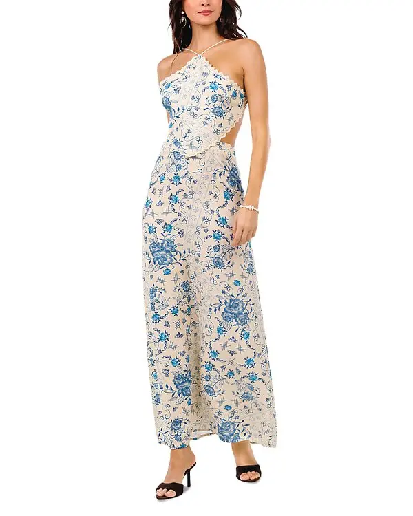 Agua Bendita Indira Bleu Halter Maxi Dress - Multicolor
