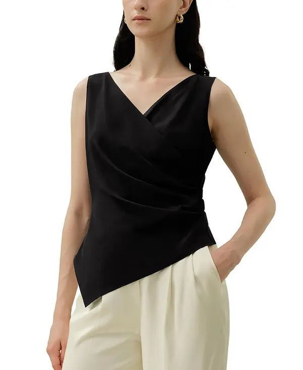 Lilysilk Elise V-neck Silk Crepe Top