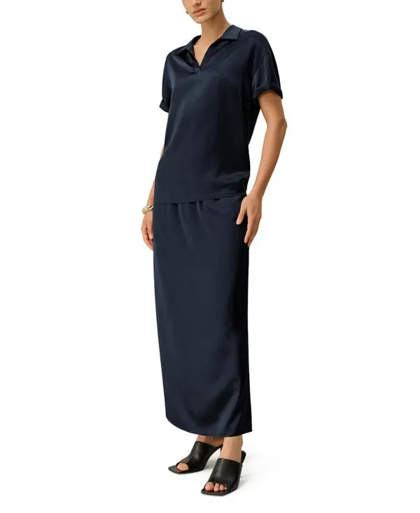 Lilysilk Washable Silk Charmeuse Polo Top