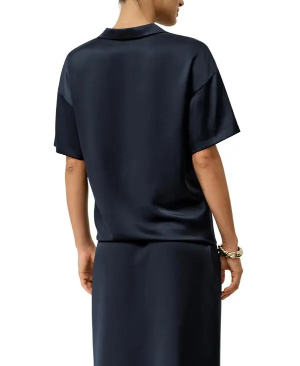 Lilysilk Washable Silk Charmeuse Polo Top