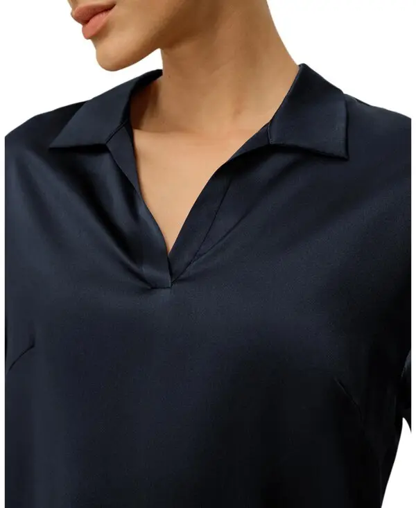 Lilysilk Washable Silk Charmeuse Polo Top