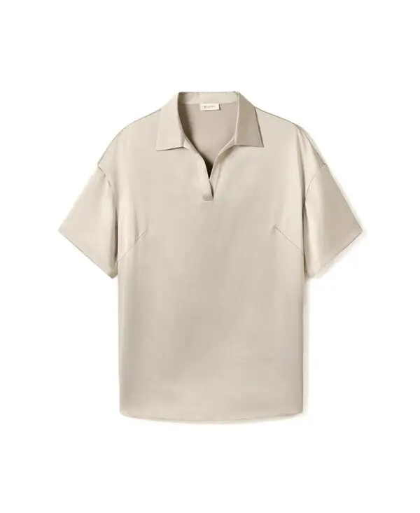 Lilysilk Washable Silk Charmeuse Polo Top