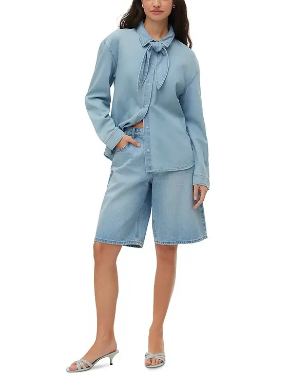 Vero Moda Denim Bow Detail Shirt