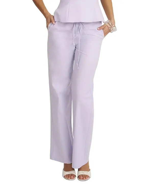 MISS CIRCLE NEW YORK Laureen Linen Straight Pants