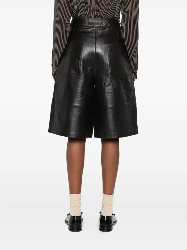THE FRANKIE SHOP Leather Bermuda Shorts