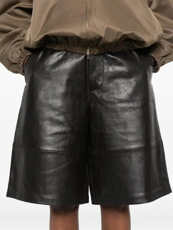 THE FRANKIE SHOP Leather Bermuda Shorts