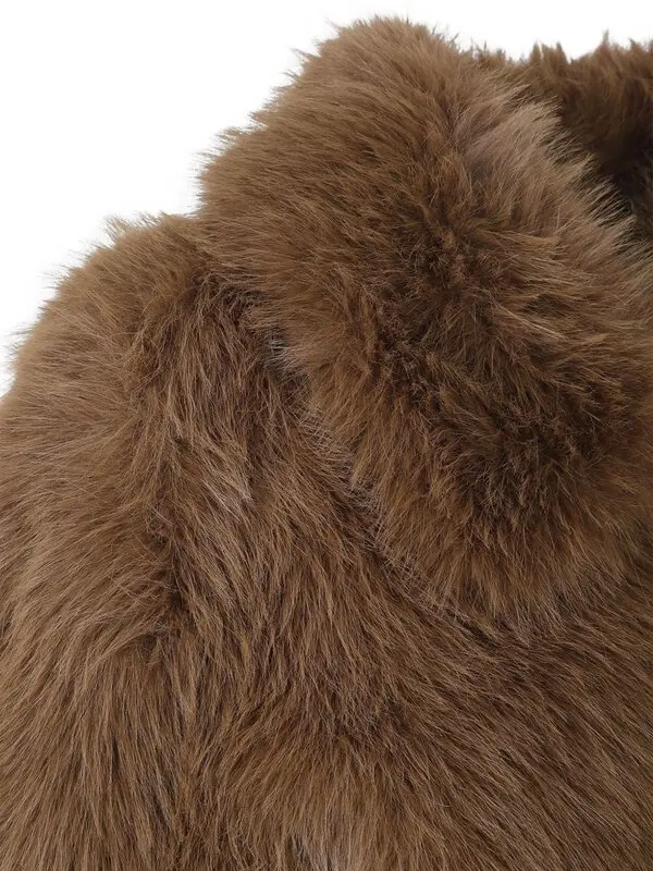 THE FRANKIE SHOP Hope Faux Fur Jacket - Beige