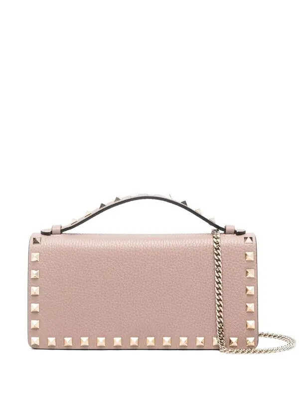 Valentino Garavani Platinum-finish Studded Mini Leather Shoulder Bag - Rosa
