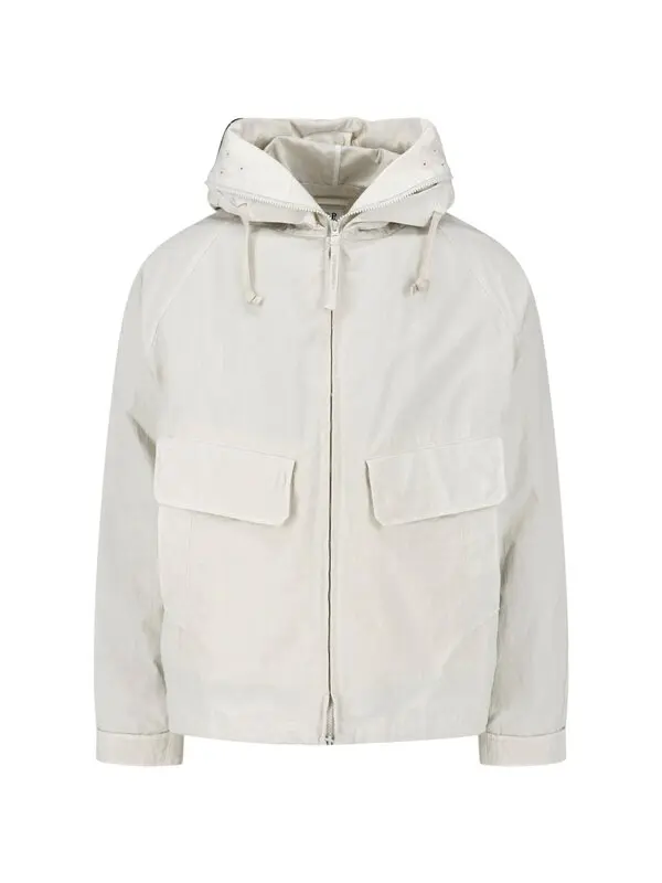 C.P. COMPANY 100% Polyamide Zip-up Jacket - Cream