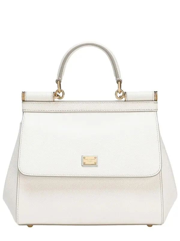 Dolce & Gabbana Small Sicily Handbag In Dauphine Calfskin - White