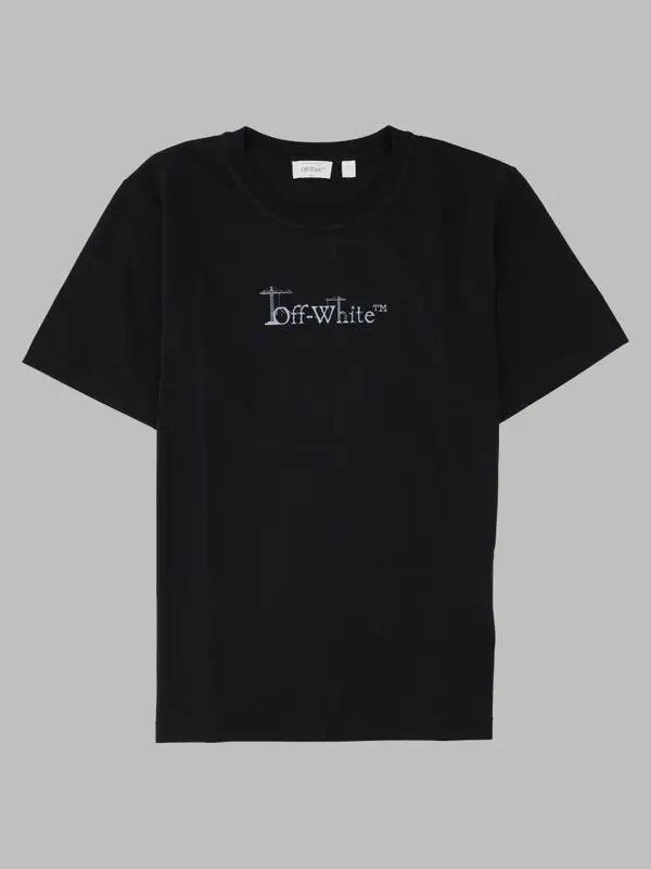 Off-White 100% Cotton Graphic T-shirt - Black