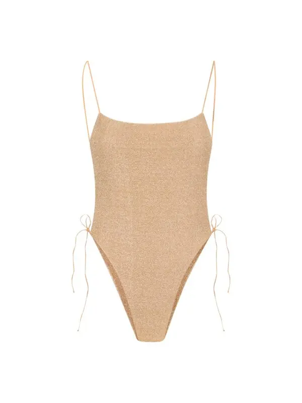 Oseree Lurex Metallic Swimsuit - Gold
