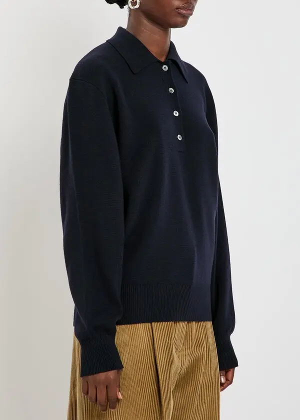 RÓHE Merino Wool Polo Jumper