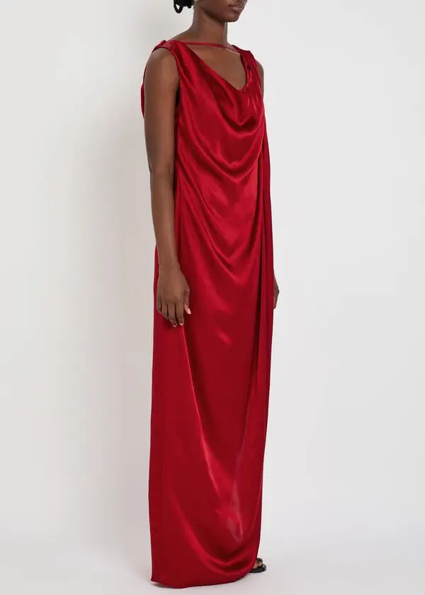MAISON MARGIELA Draped Satin Maxi Dress