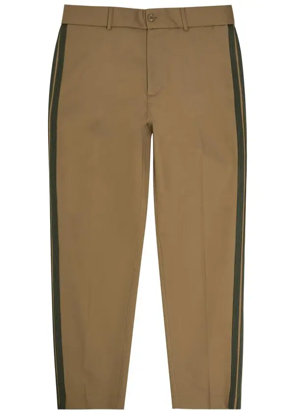 Moncler Logo-appliquéd Cotton-blend Chinos - Beige