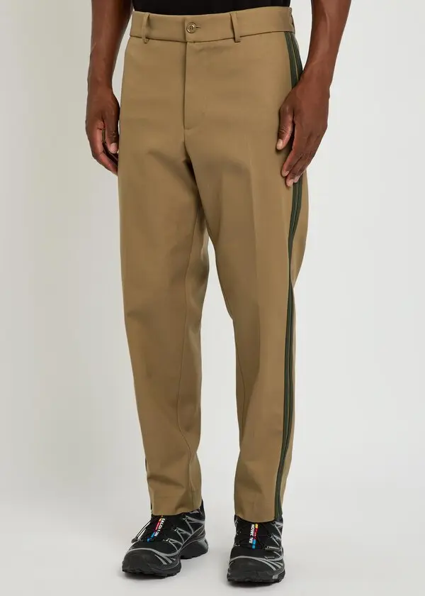 Moncler Logo-appliquéd Cotton-blend Chinos - Beige