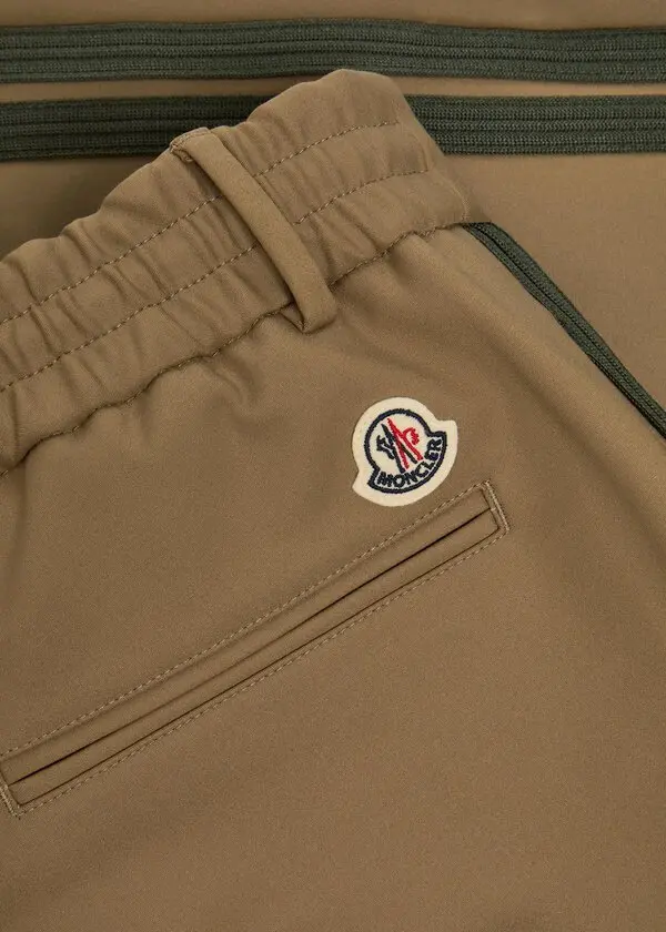 Moncler Logo-appliquéd Cotton-blend Chinos - Beige