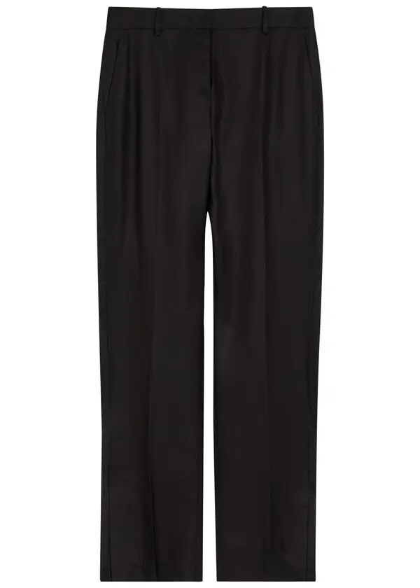 HEIRLOME Petula Straight-leg Silk Trousers - Black