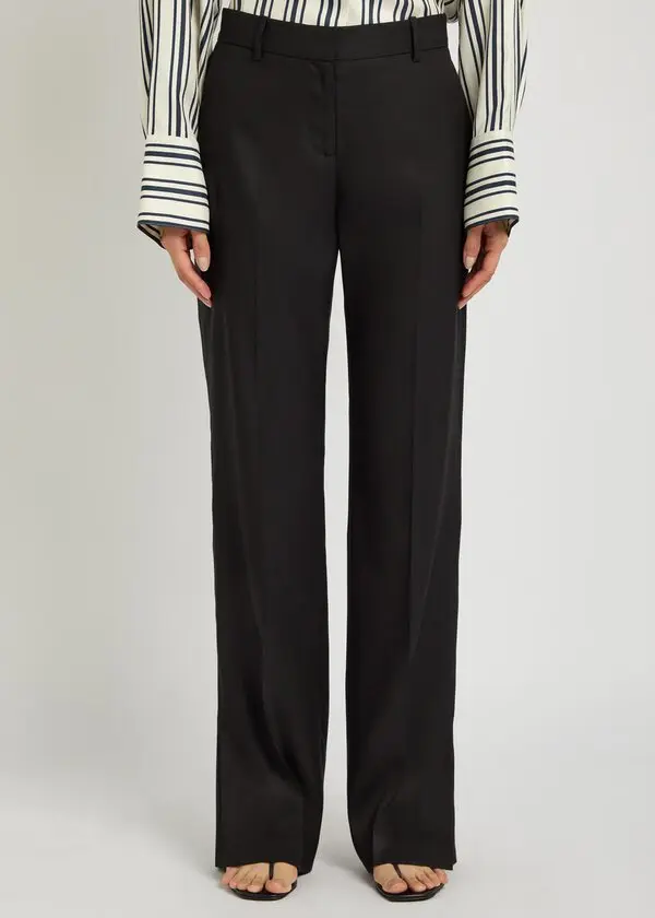 HEIRLOME Petula Straight-leg Silk Trousers