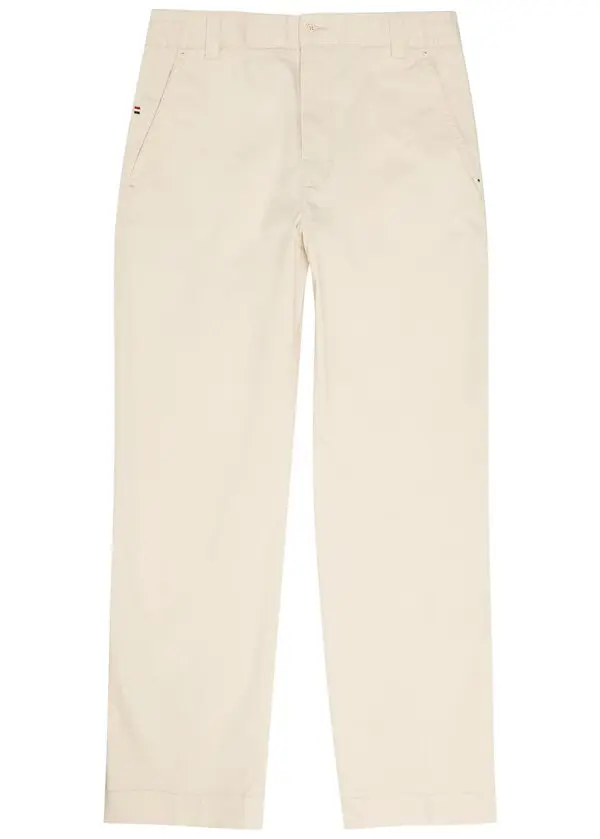 Moncler Straight-leg Stretch-cotton Trousers - Cream