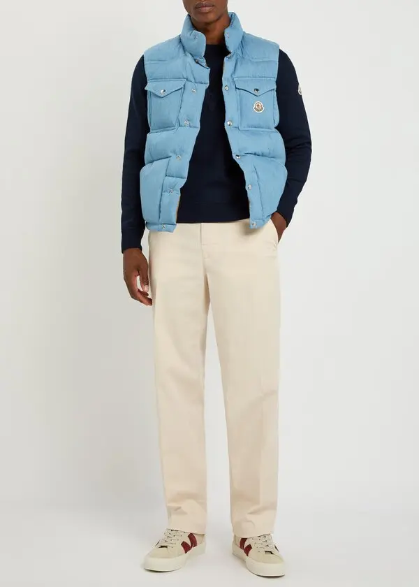 Moncler Straight-leg Stretch-cotton Trousers - Cream