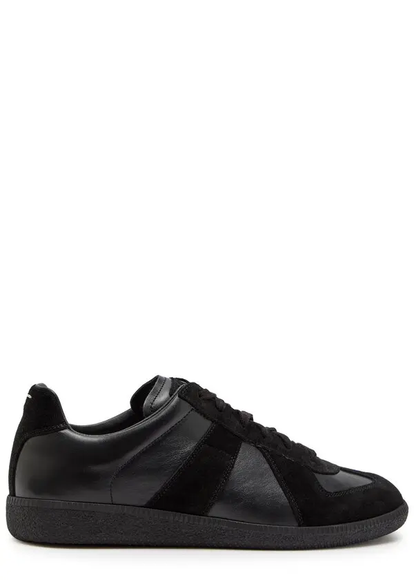 MAISON MARGIELA Replica Panelled Leather Sneakers - Black
