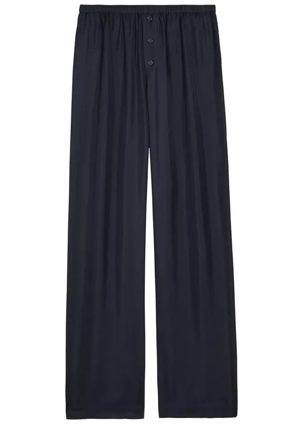 RÓHE Relaxed Straight-leg Silk Trousers - Black