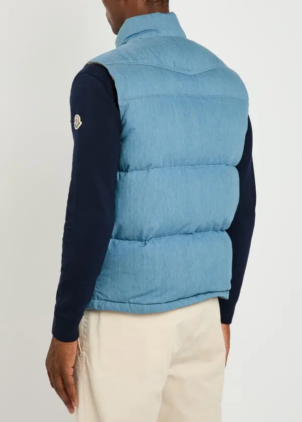 Moncler Logo-appliquéd Padded Denim Gilet