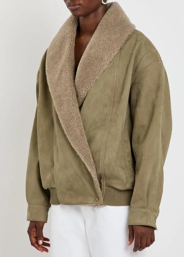 Stella McCartney Plush-trim Wrap Faux Suede Jacket