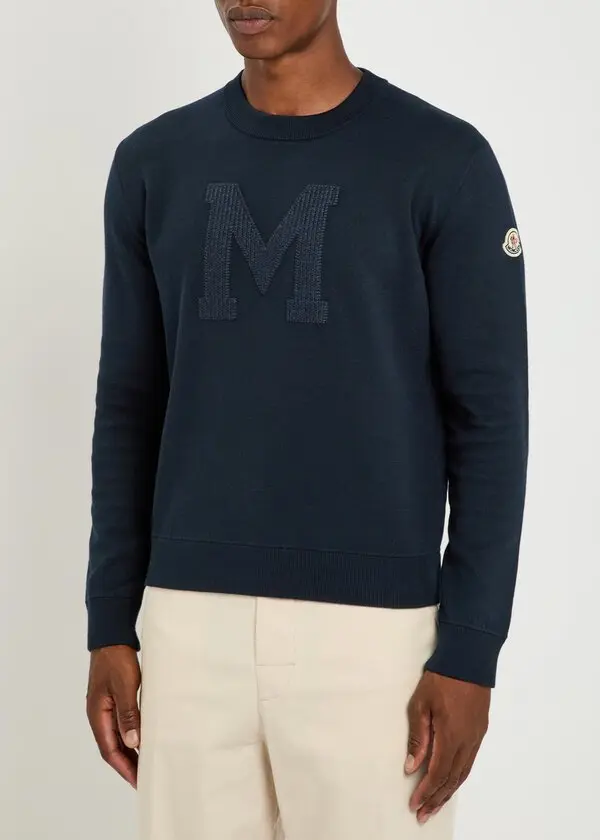 Moncler Logo Embroidered Cotton-blend Jumper