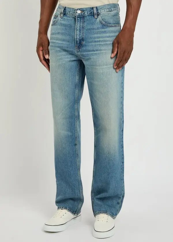 FRAME Relaxed Straight-leg Jeans - Mid Blu