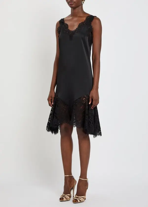 Stella McCartney Lace-trim Satin Mini Dress