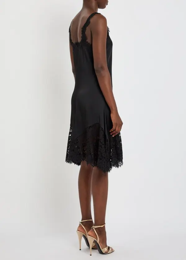 Stella McCartney Lace-trim Satin Mini Dress