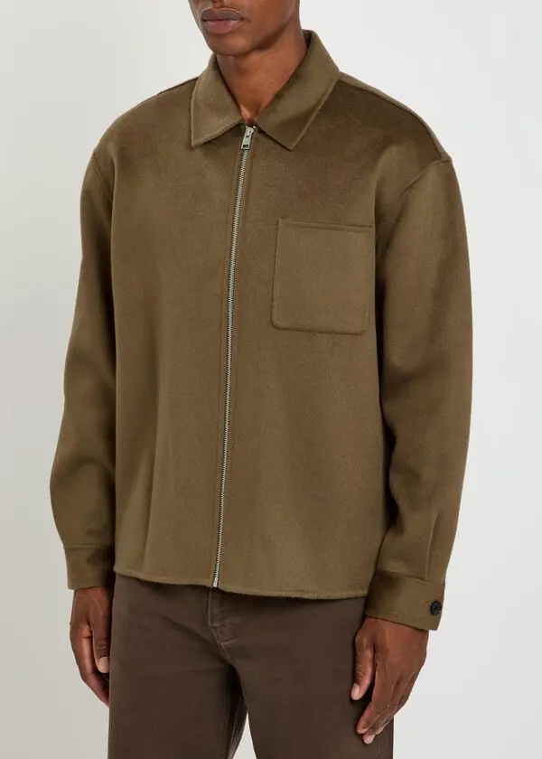 FRAME Wool Zip-up Jacket With Chest Pocket