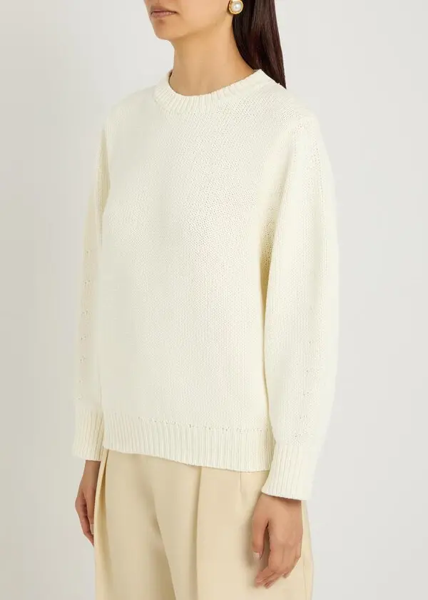 TOTEME Knitted Cotton-blend Jumper - White
