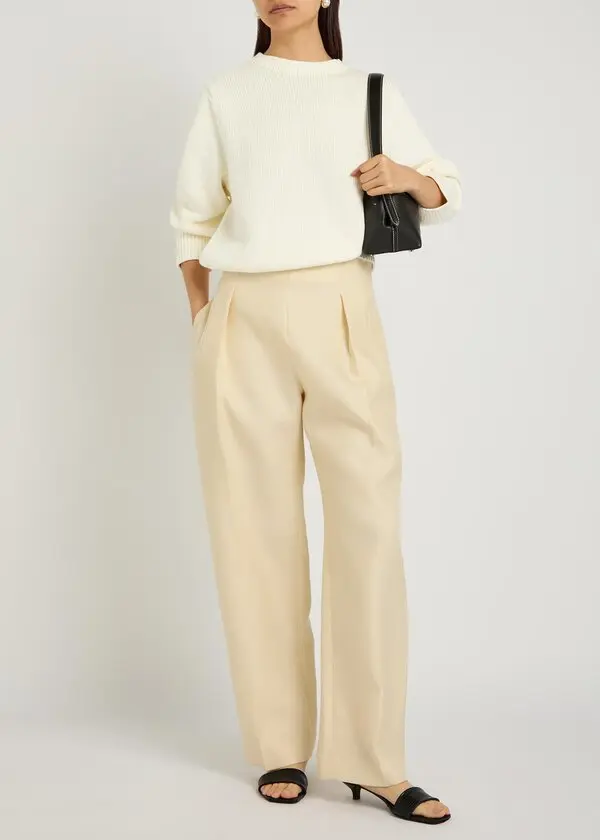 TOTEME Knitted Cotton-blend Jumper - White