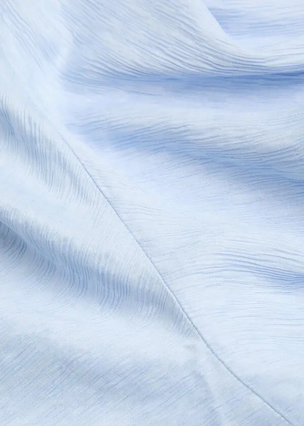 TOTEME Plissé Woven Midi Dress - Light Blue