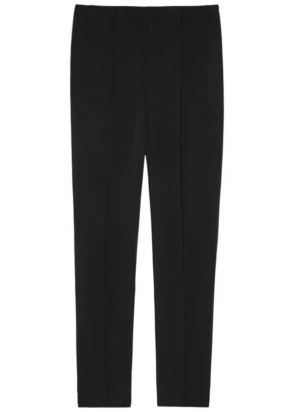 RÓHE Pintuck Cigarette-leg Woven Trousers - Black