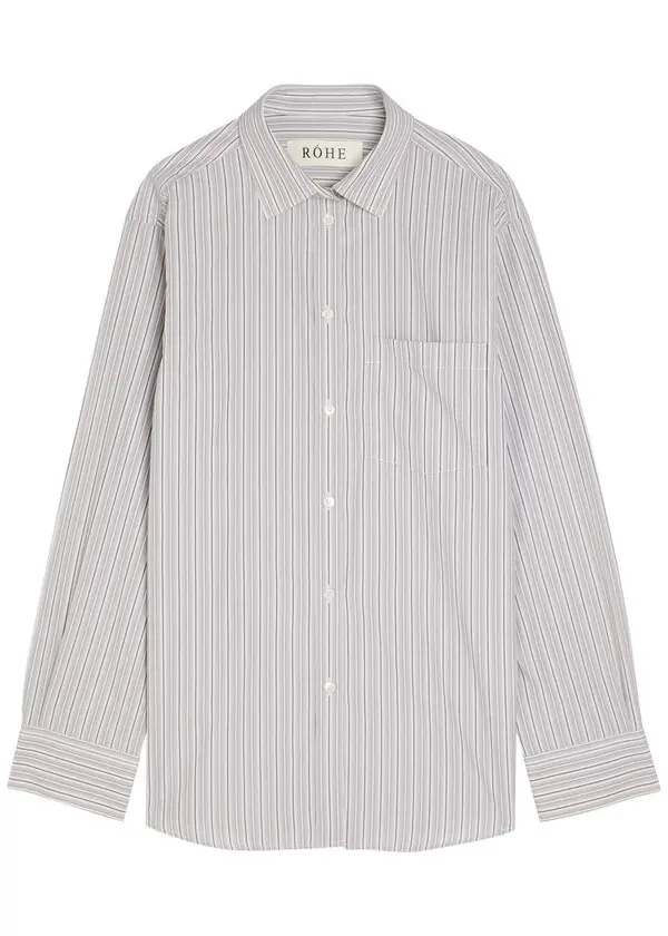 RÓHE Striped Cotton Shirt - White