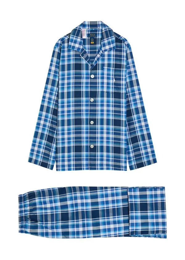Polo Ralph Lauren Logo-embroidered Checked Cotton Pyjama Set - Multicoloured 1